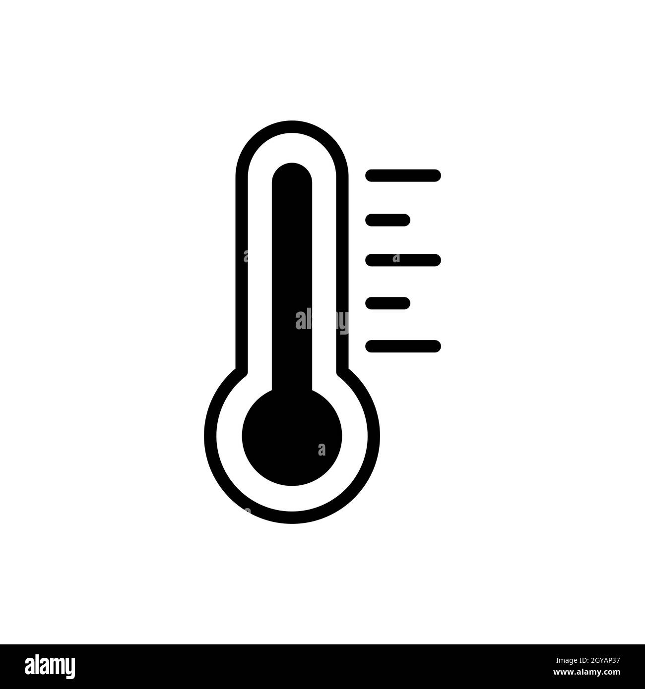 Thermometer heat hot vector glyph icon. Meteorology sign. Graph symbol ...