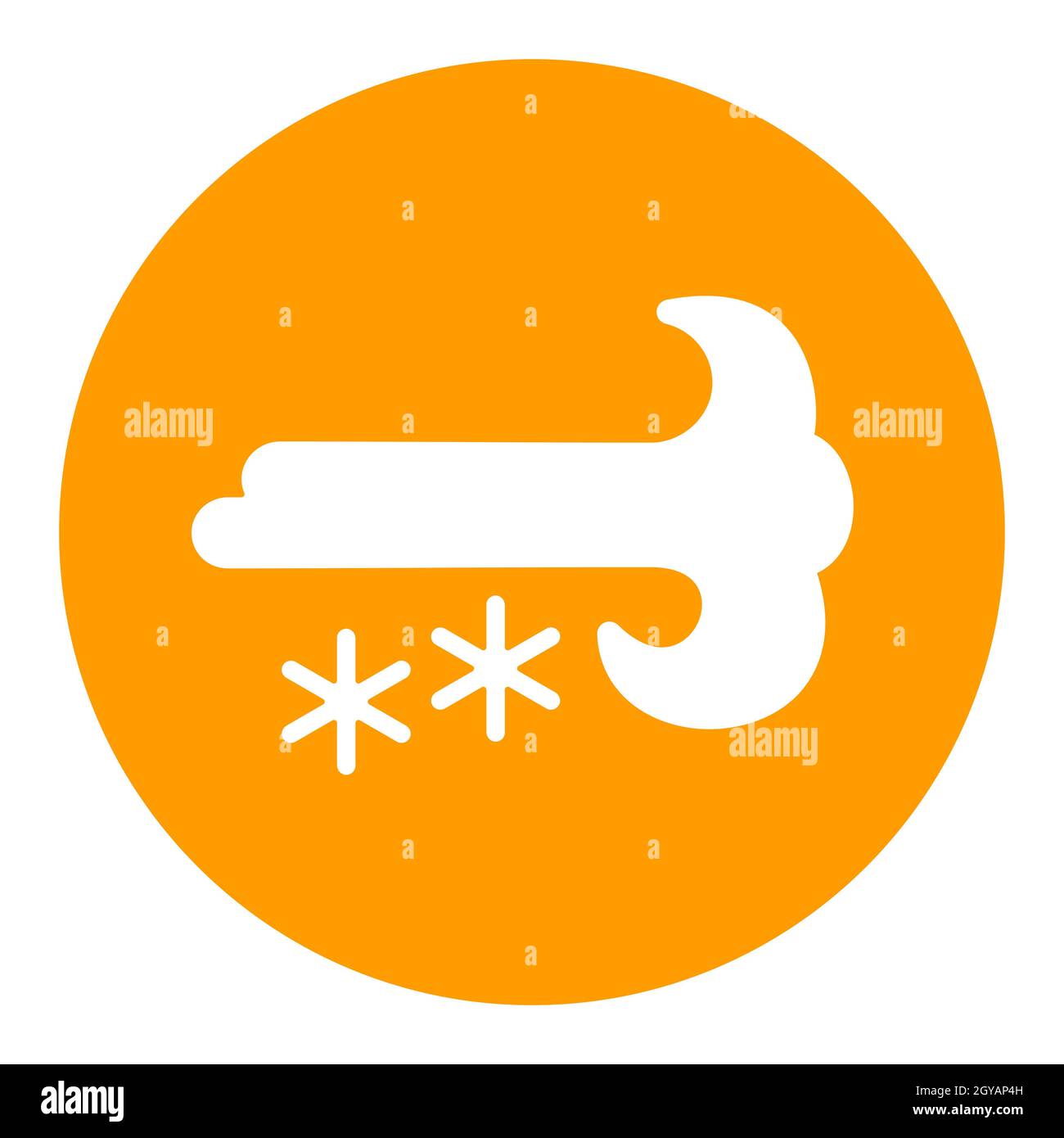 Wind snow snowstorm vector glyph icon. Meteorology sign. Graph symbol ...