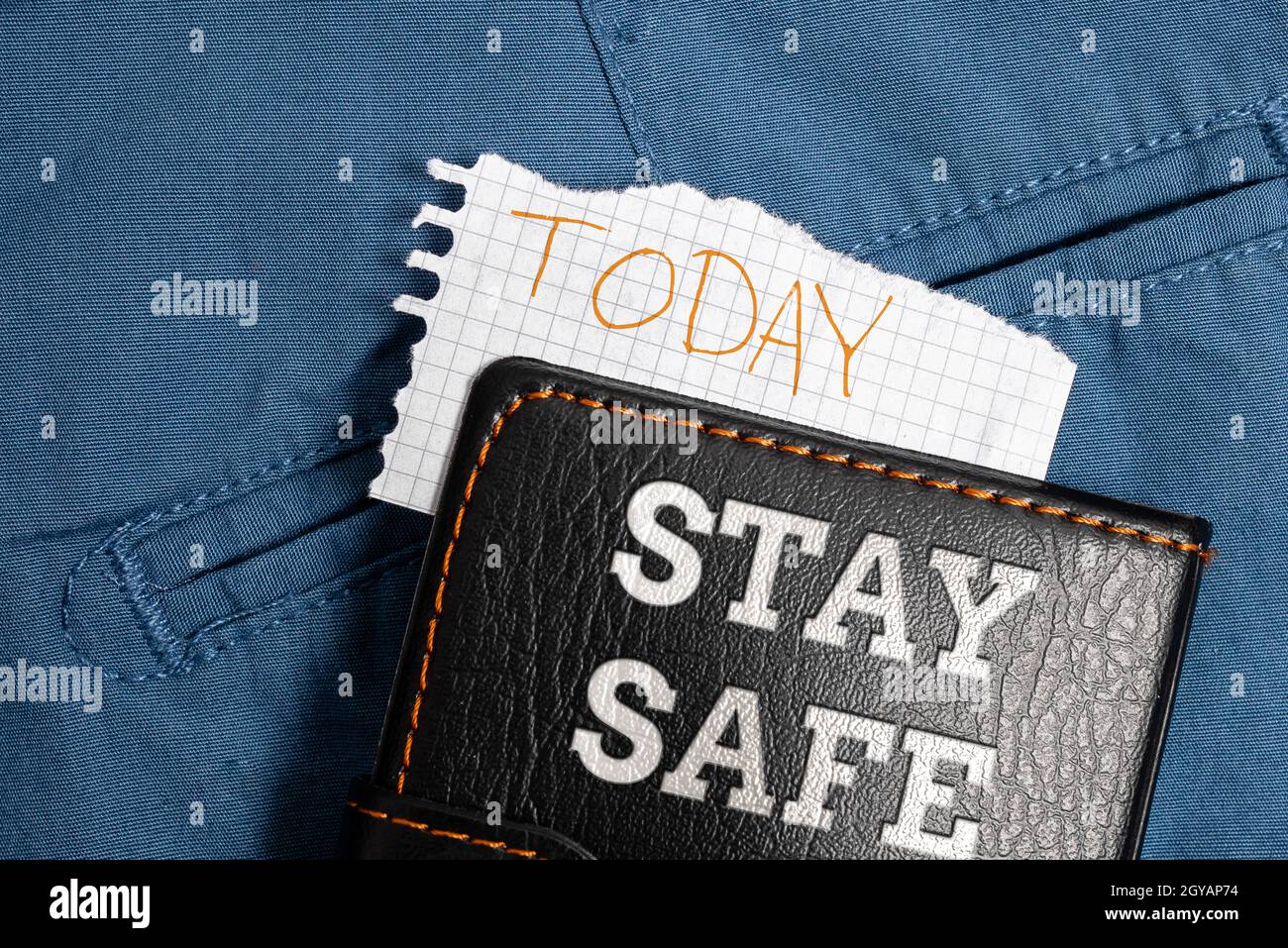 Text caption presenting Stay Safe, Business idea secure from threat of ...