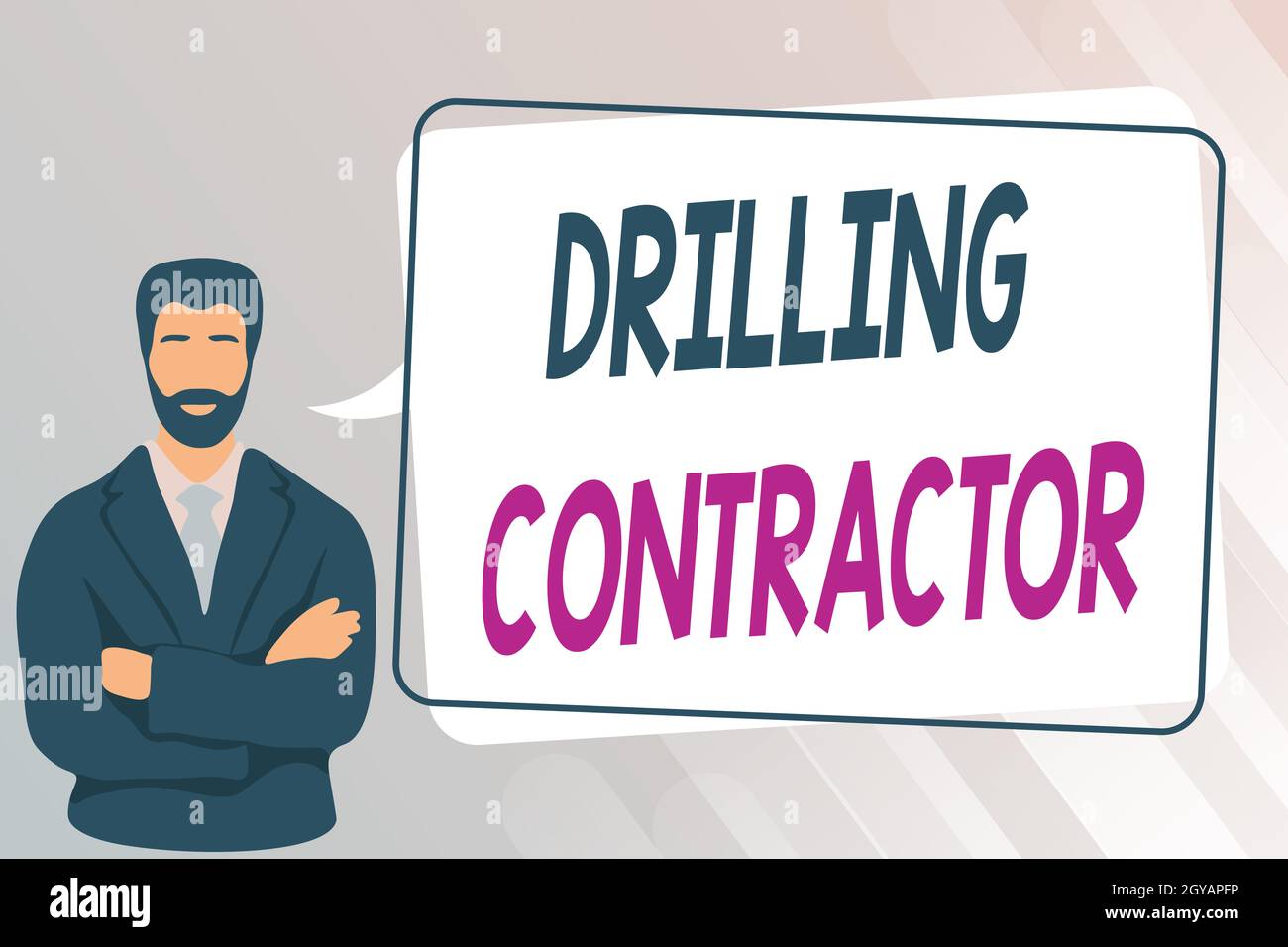 Text sign showing Drilling Contractor, Business overview contract their ...