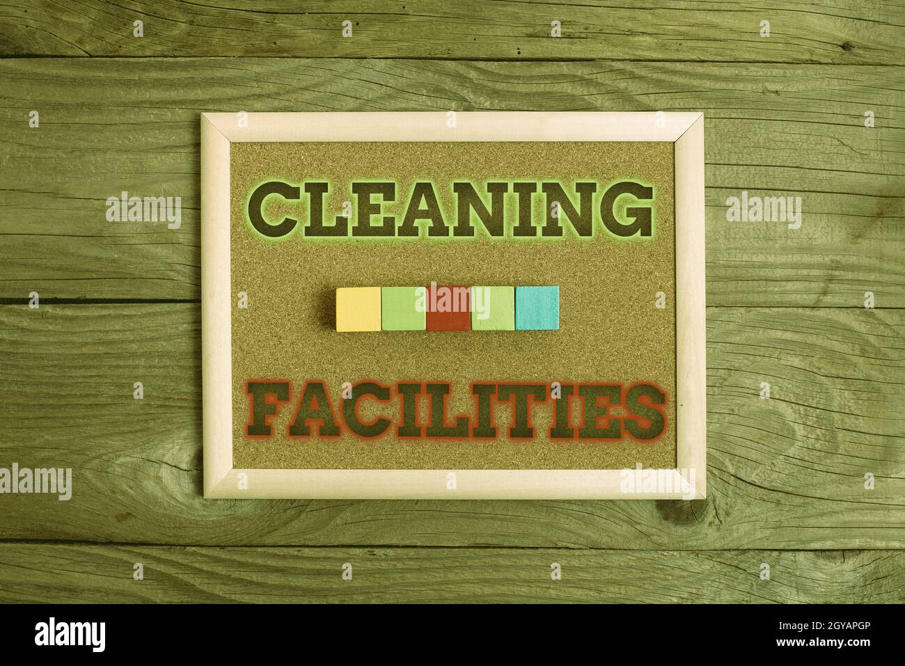 Sign displaying Cleaning Facilities, Business concept Place or ...