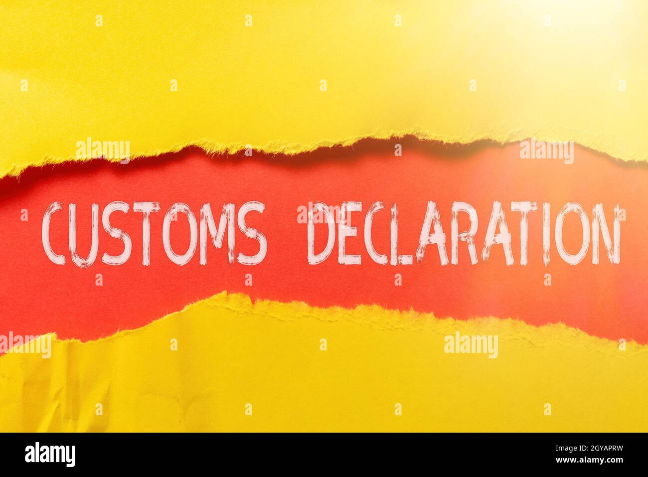 Text caption presenting Customs Declaration, Business concept Official ...