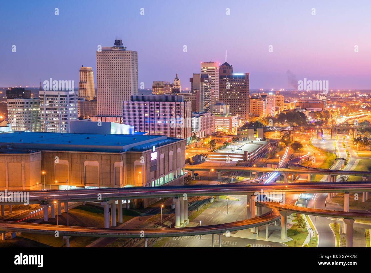 Aerial view of downtown Memphis skyline in Tennessee, USA Stock Photo ...