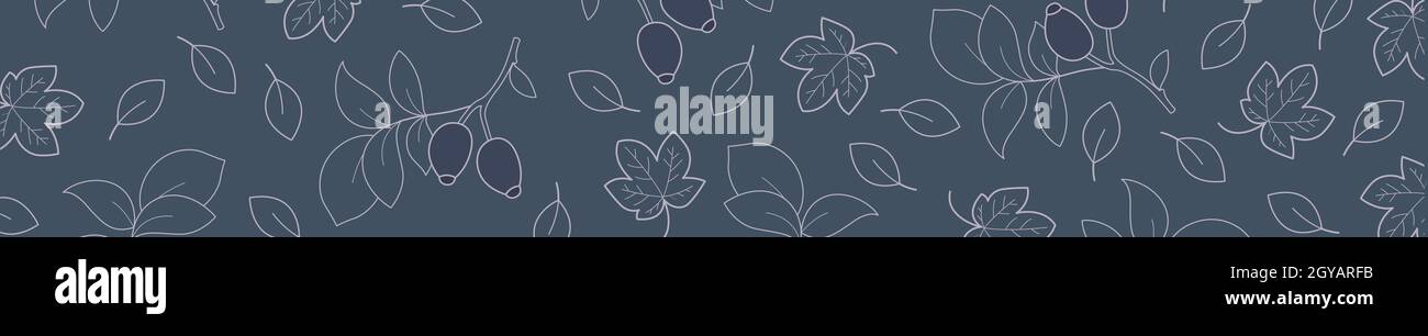 Blue background with many autumn foliage - Vector illustration Stock ...