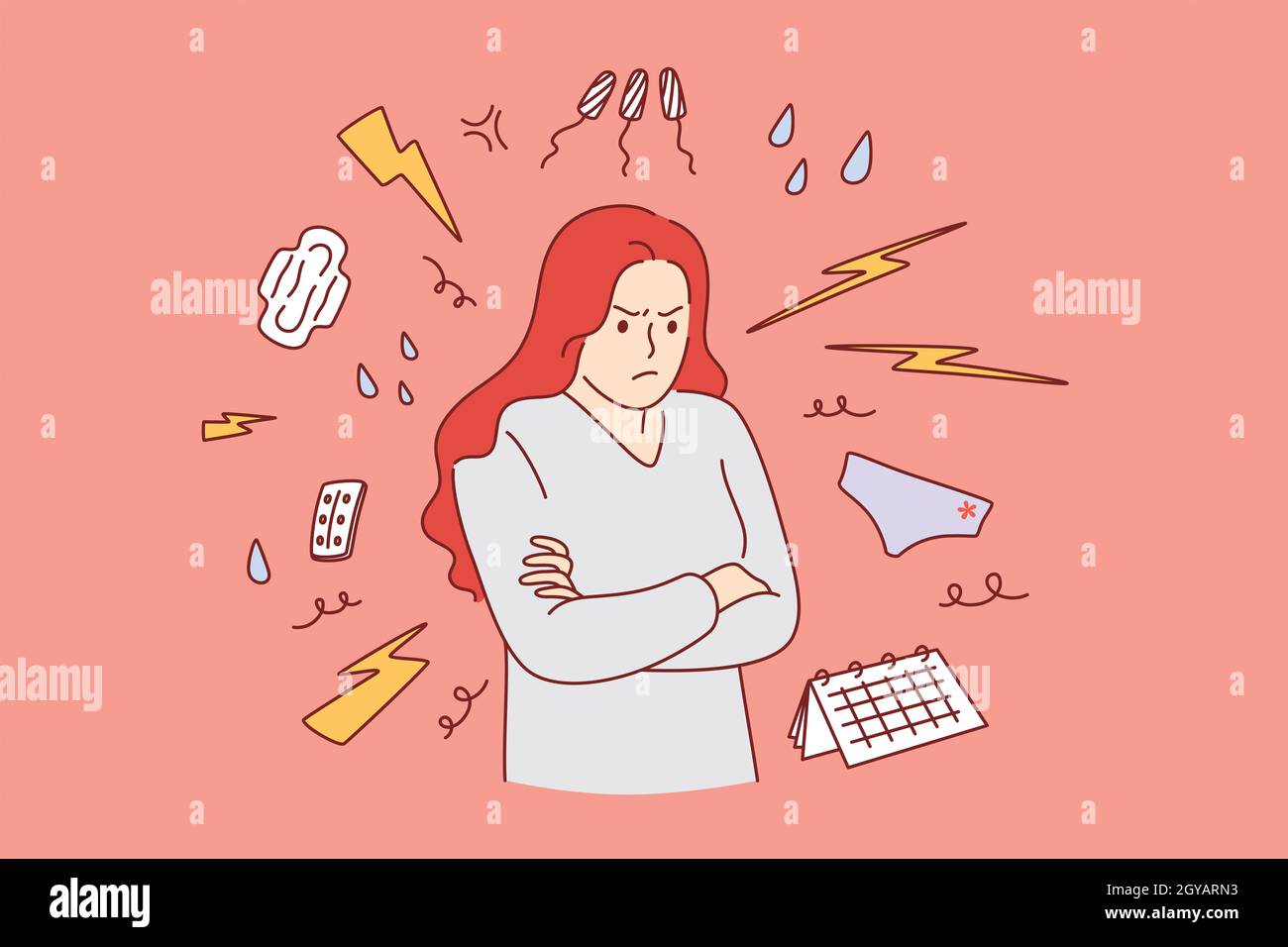 Woman pms angry hi-res stock photography and images - Alamy