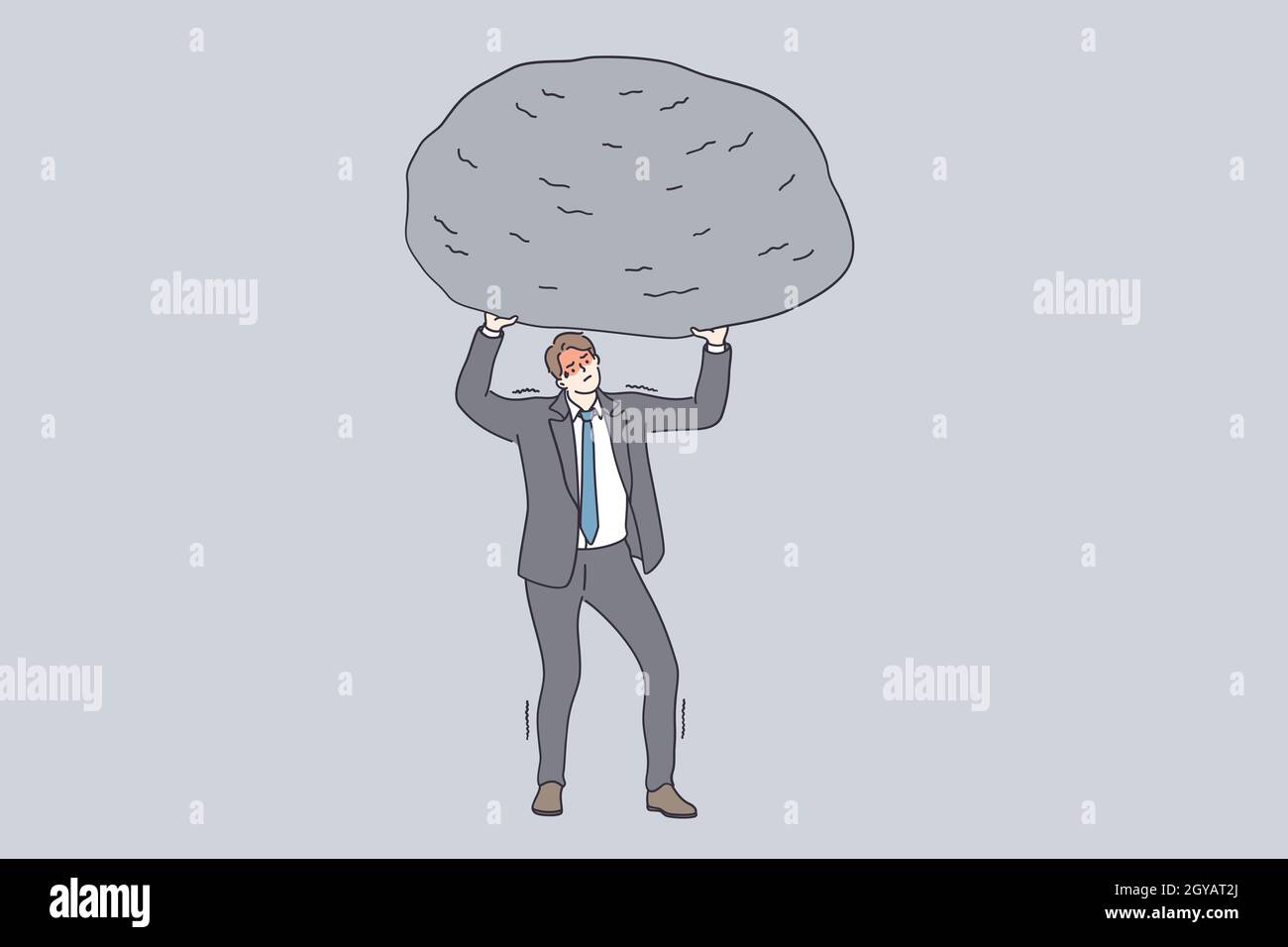 Man carrying rock cartoon hi-res stock photography and images - Alamy