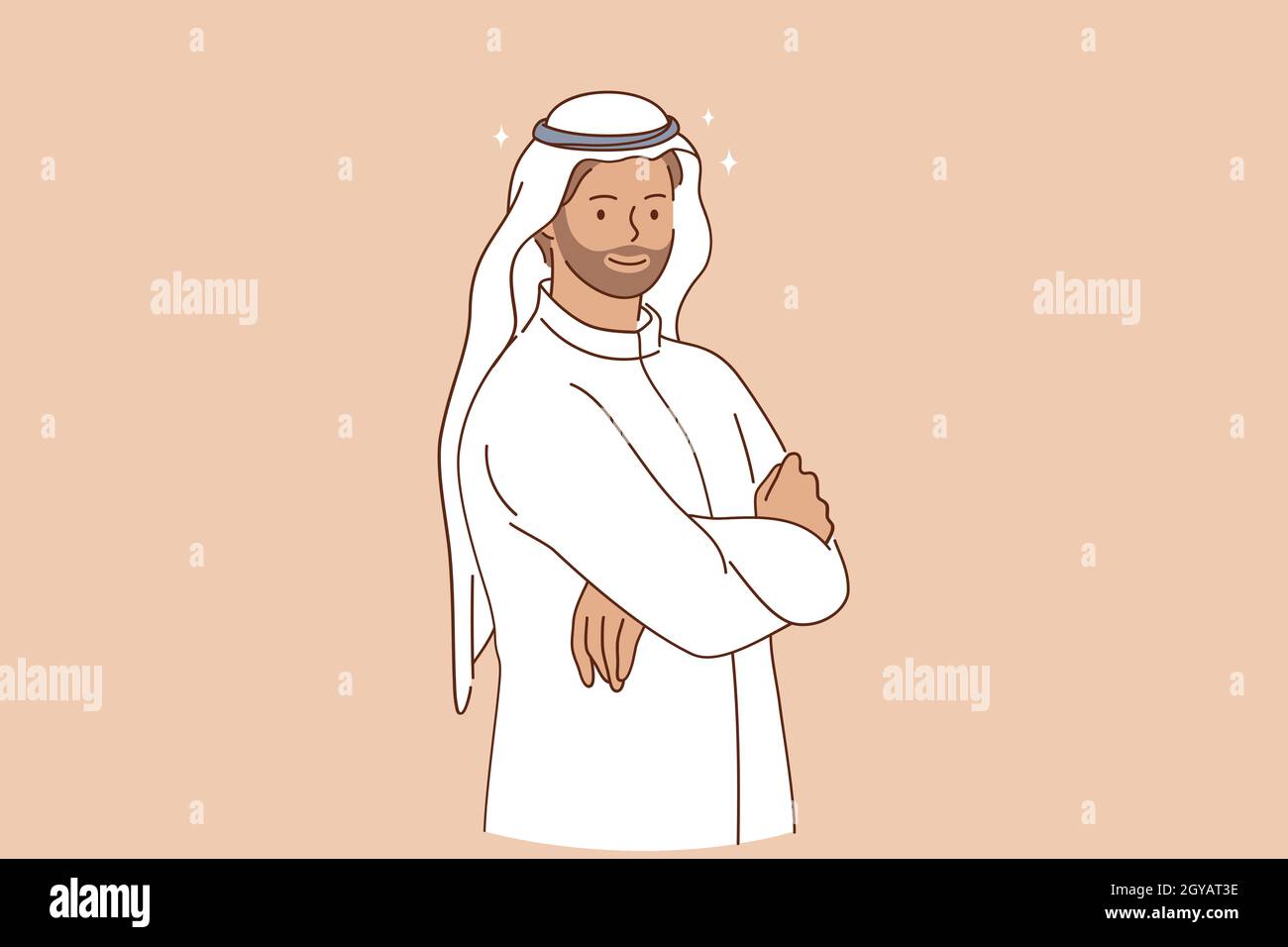 Arabic ethnicity and traditional wear concept. Portrait of smiling ...