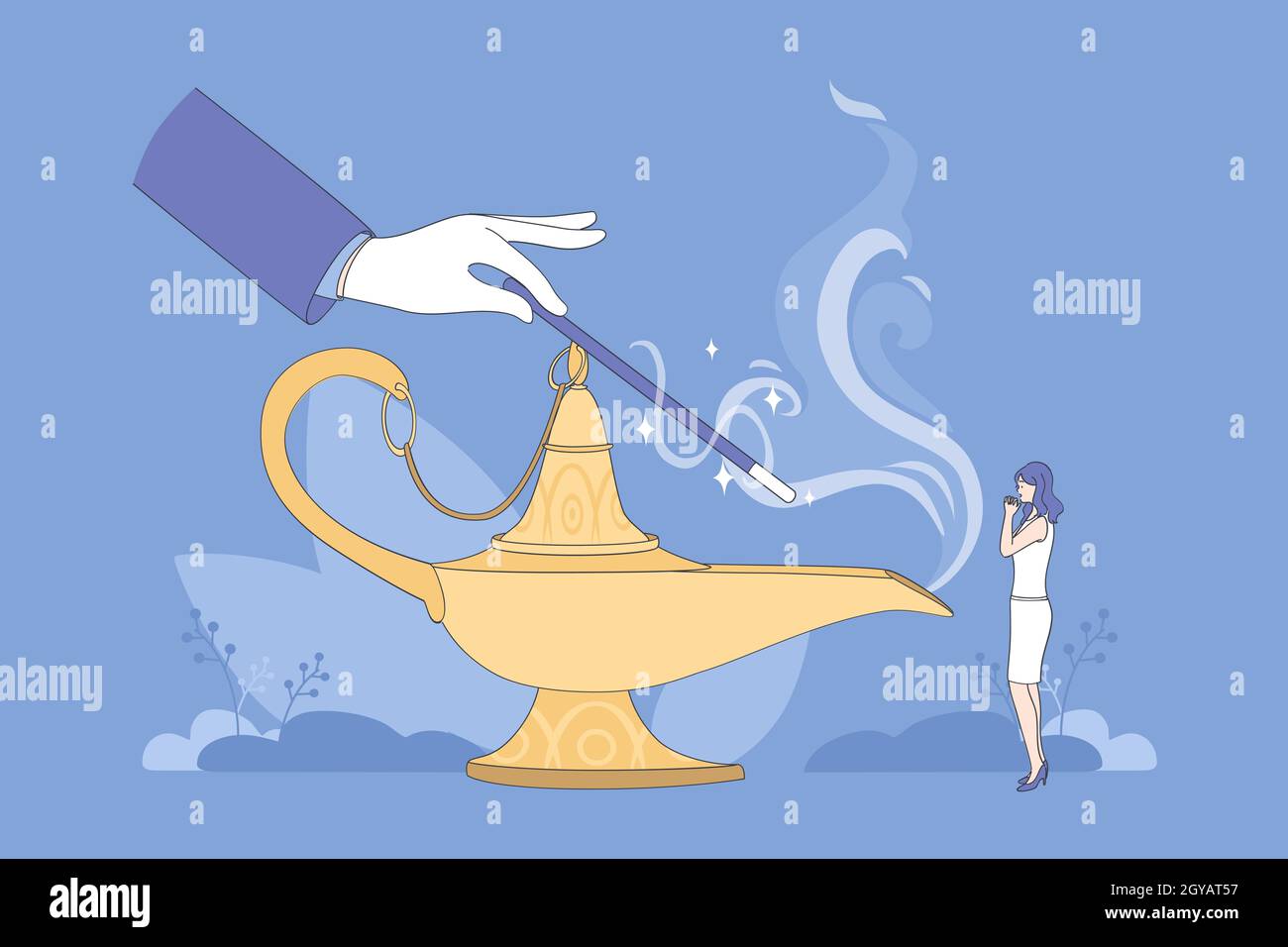Rubbing the lamp hi-res stock photography and images - Alamy