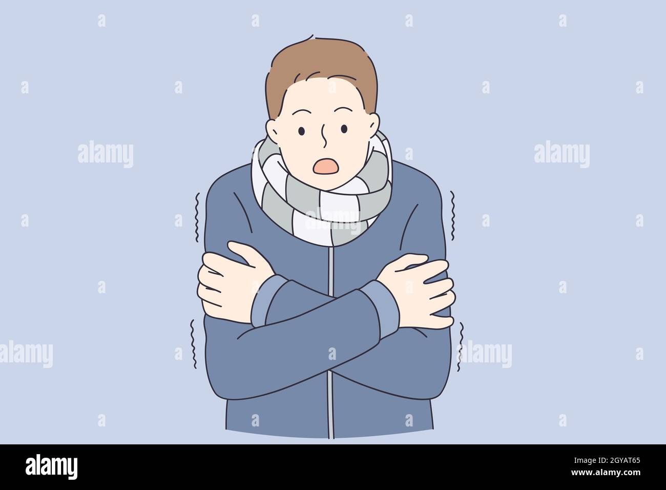Cold Cartoon Person