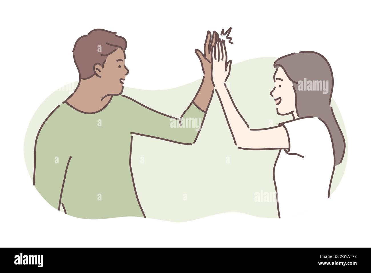 Friendship, success concept. Illustration of international friendship ...