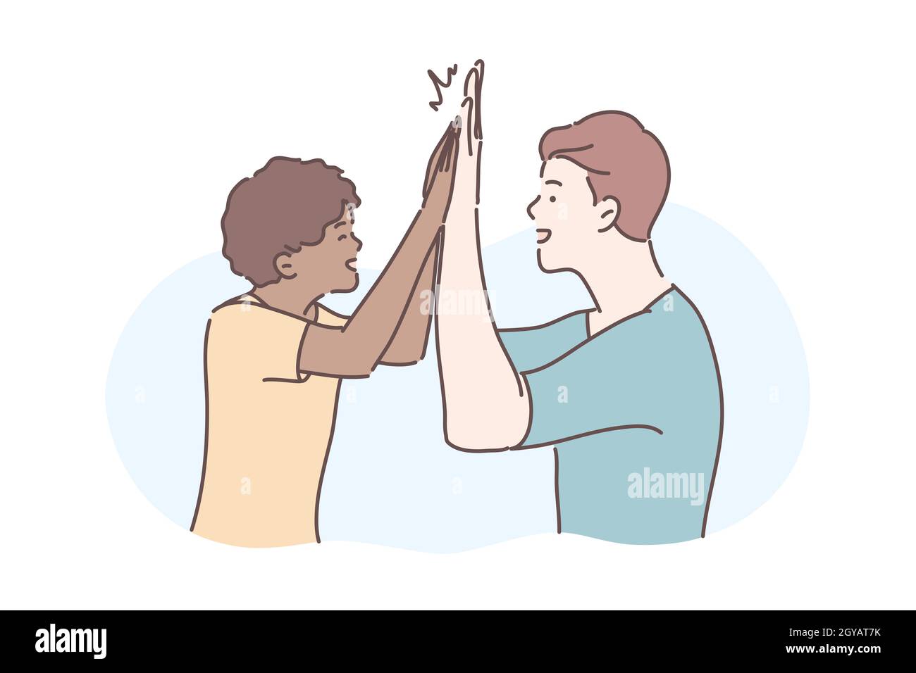 Friendship, informal greeting concept. Illustration of international ...