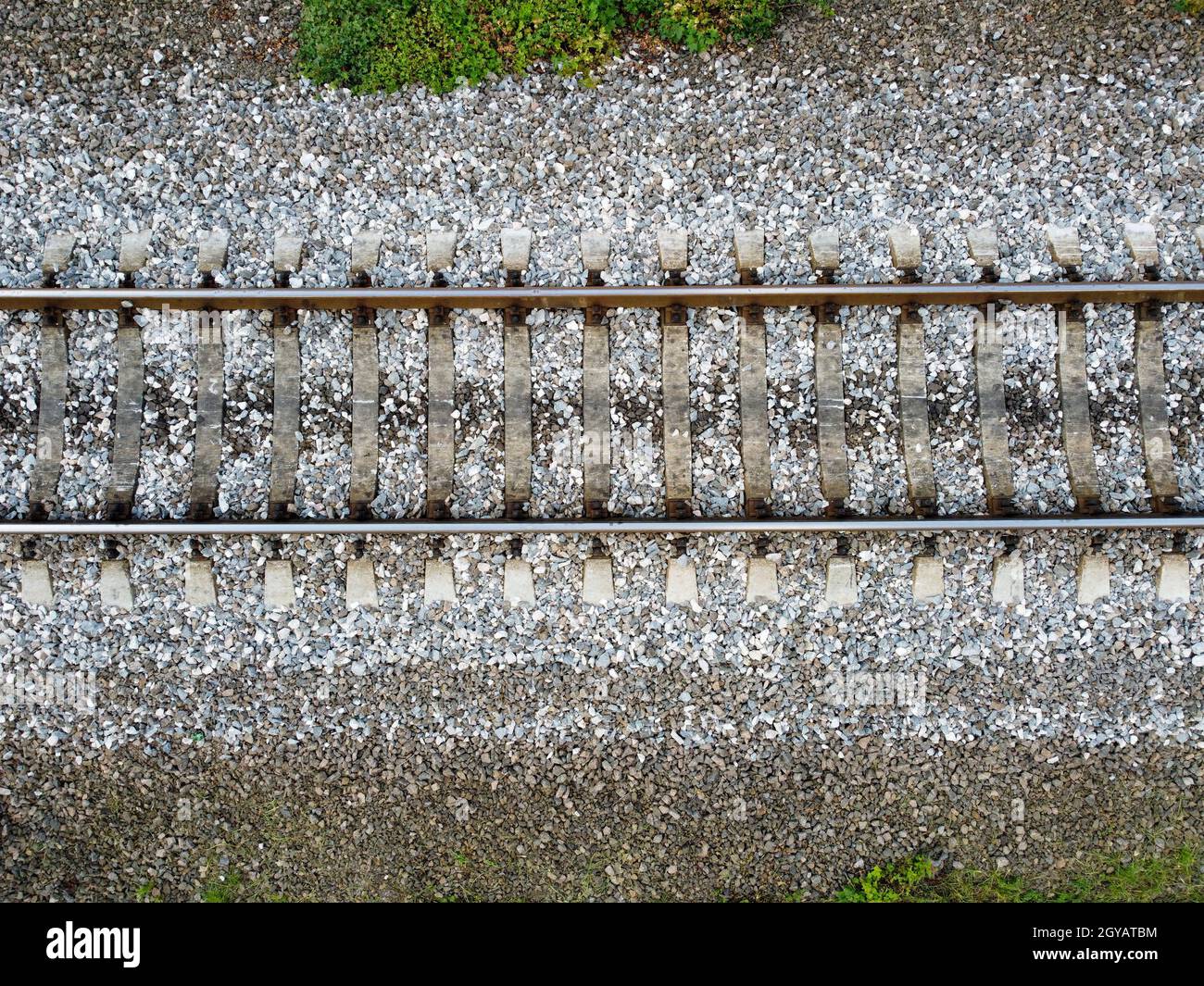 Background with gravel and railroad line Stock Photo - Alamy
