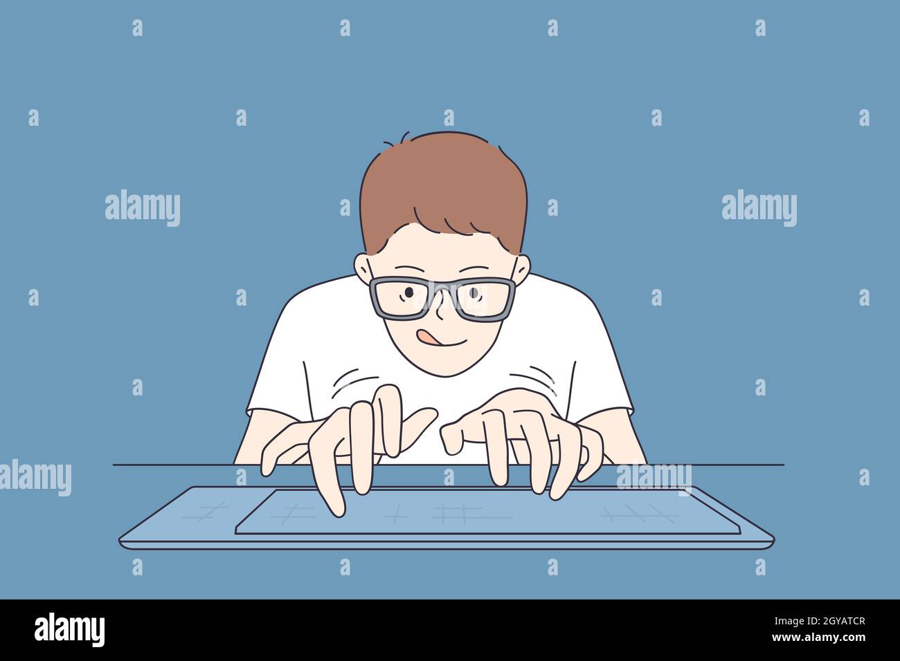 Playing video games concept. Portrait of young student playing video ...