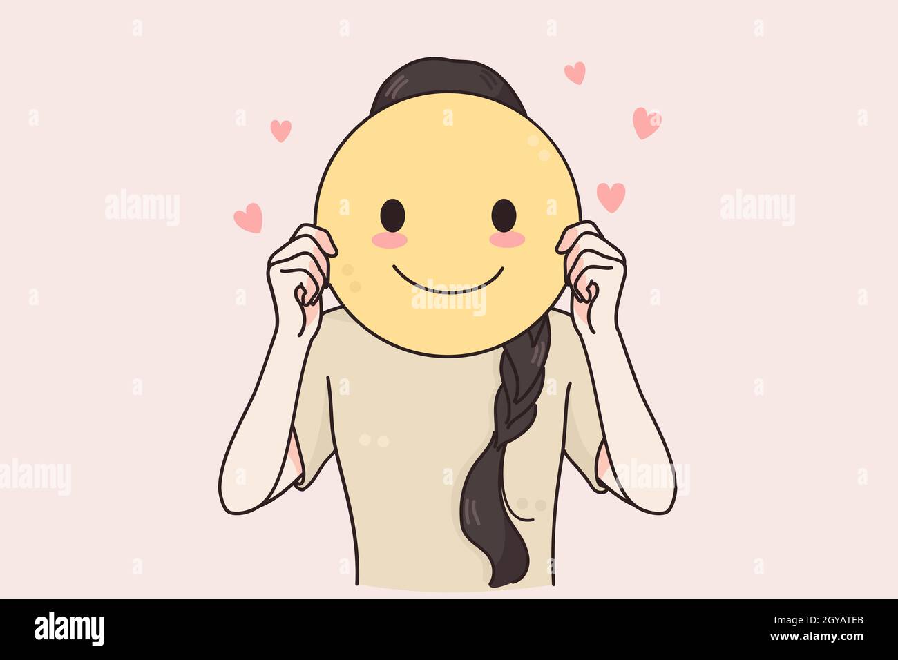 Positive emotions, happiness, emoji concept. Cheerful positive woman ...