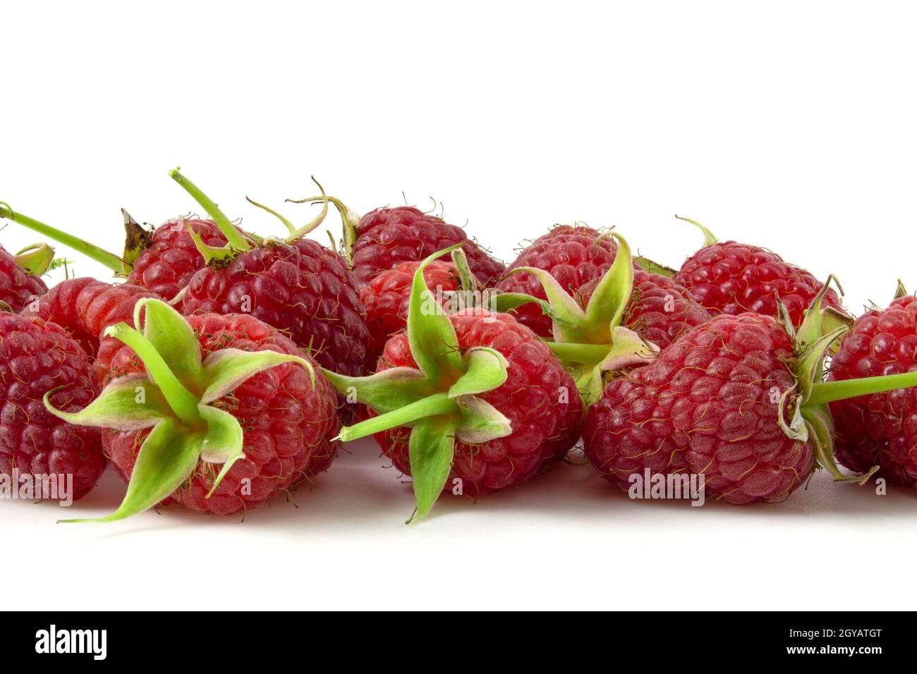 Red raspberry isolated on a white background Stock Photo - Alamy