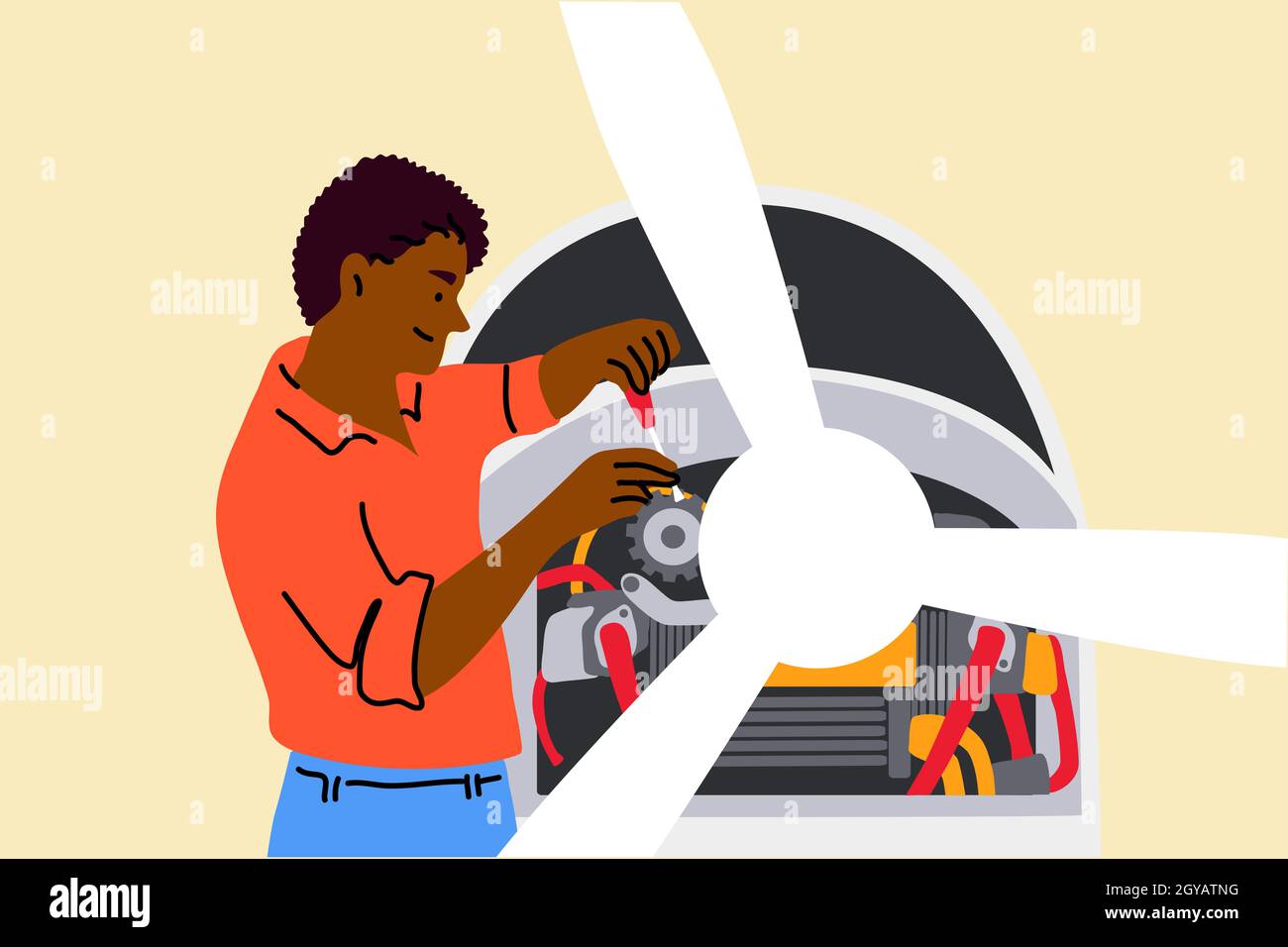 Mechanic boy cartoon hi-res stock photography and images - Alamy