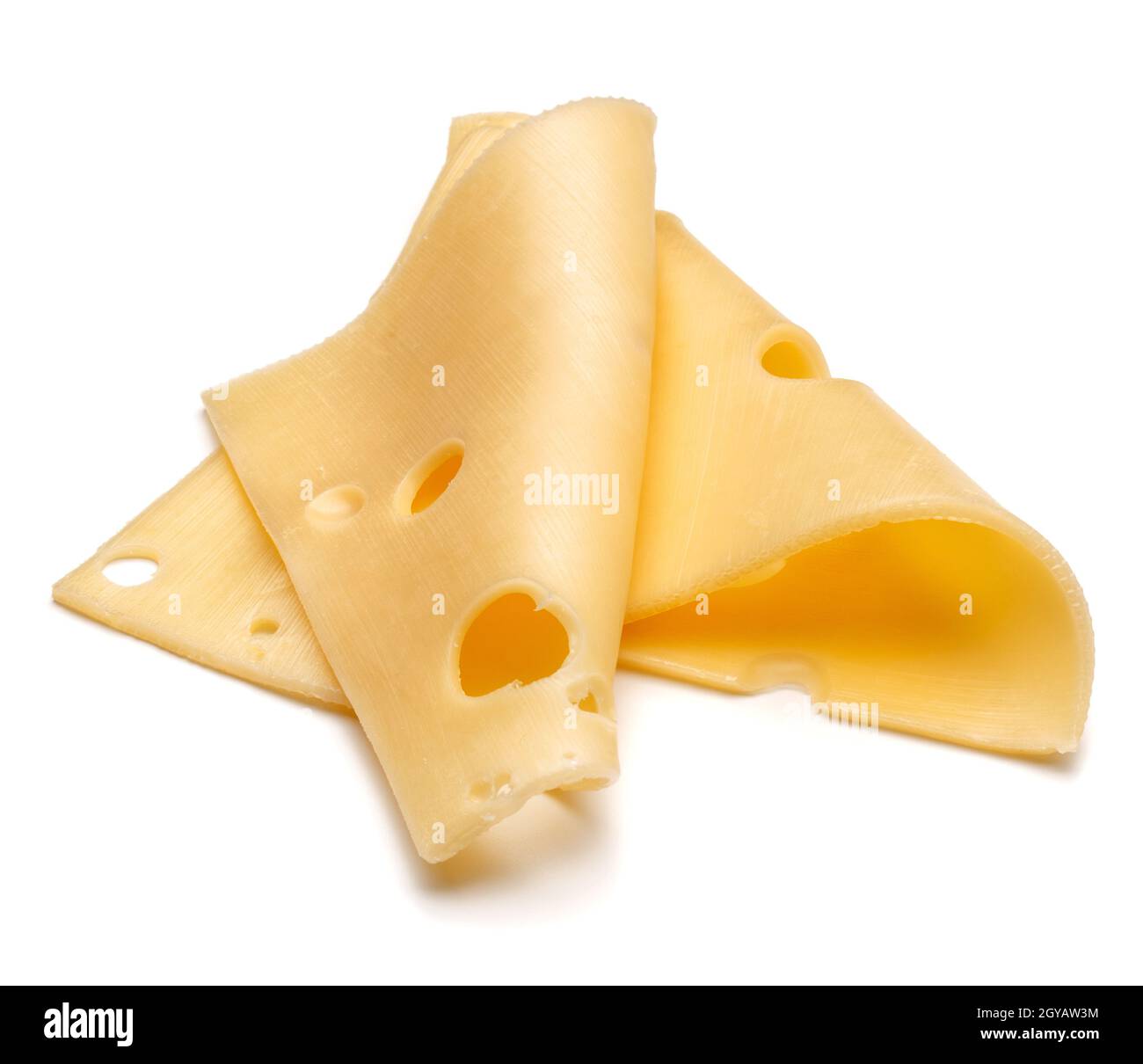 cheese slices isolated on white background cutout Stock Photo - Alamy