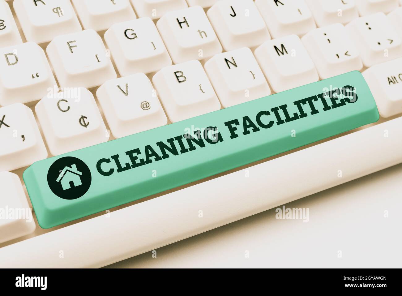 Text sign showing Cleaning Facilities, Word for Place or equipment ...