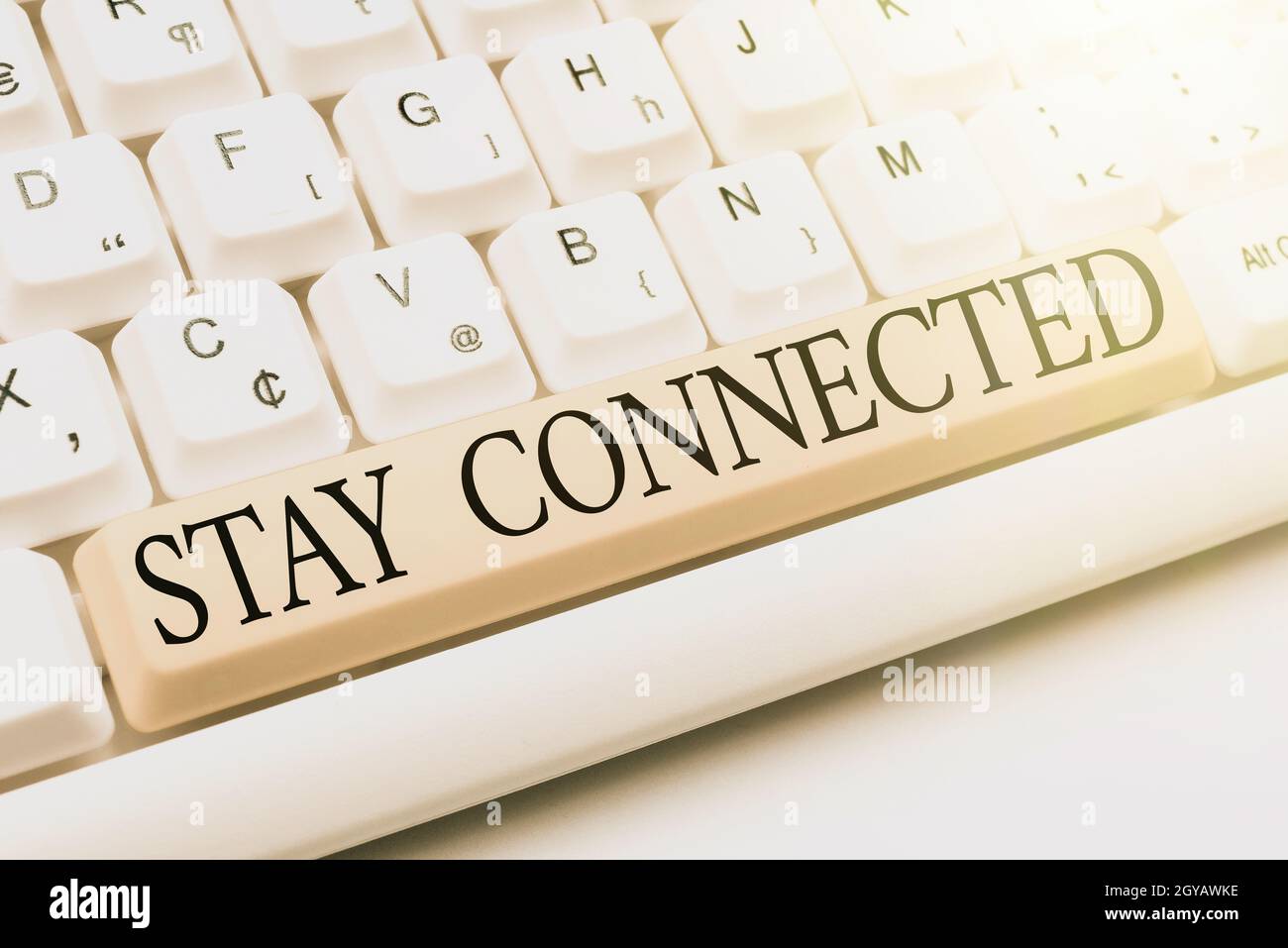 Conceptual caption Stay Connected, Word for to remain having social ...