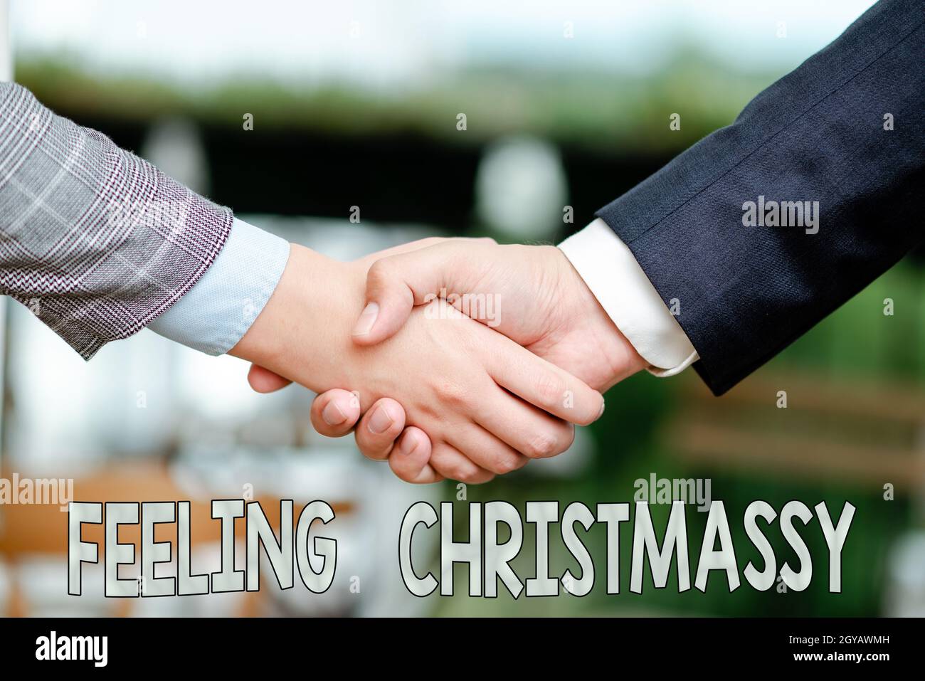 Text caption presenting Feeling Christmassy, Conceptual photo ...