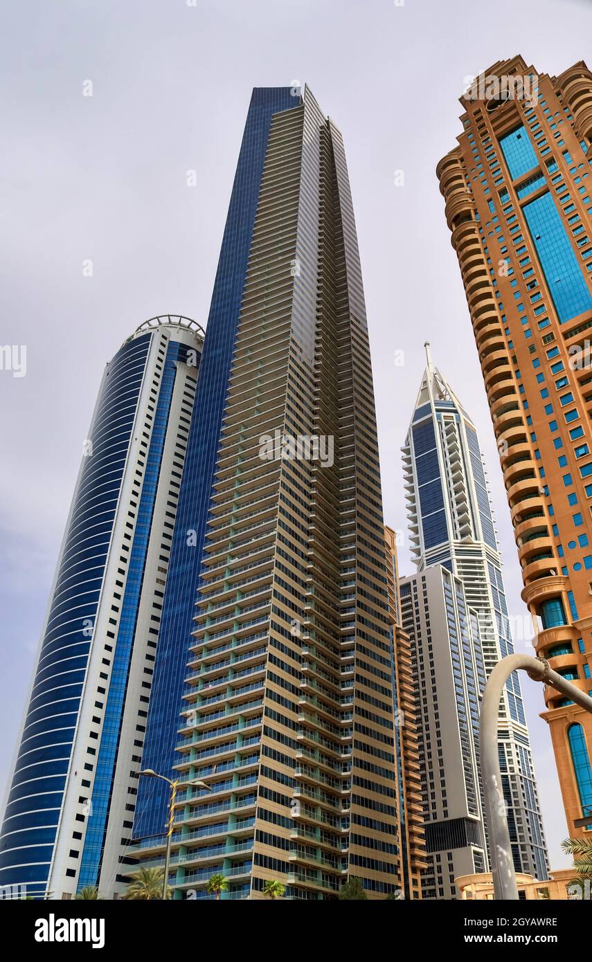 Luxury modern skyscrapers in the center of Dubai city, United Arab ...