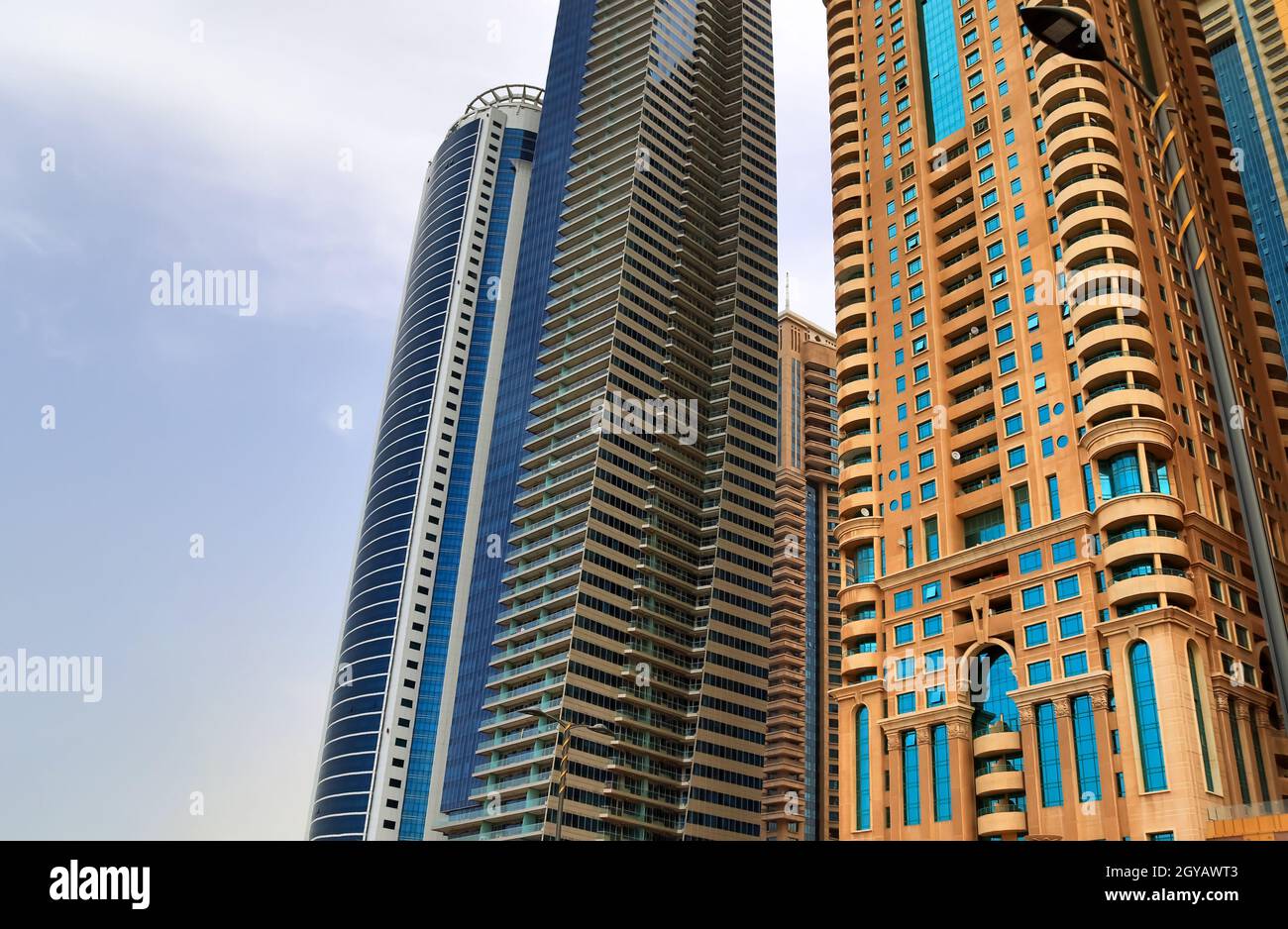 Luxury modern skyscrapers in the center of Dubai city, United Arab ...
