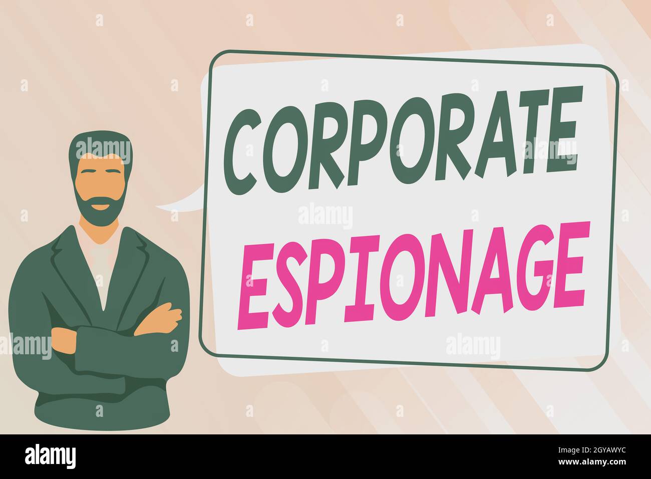 Conceptual display Corporate Espionage, Business showcase form of ...