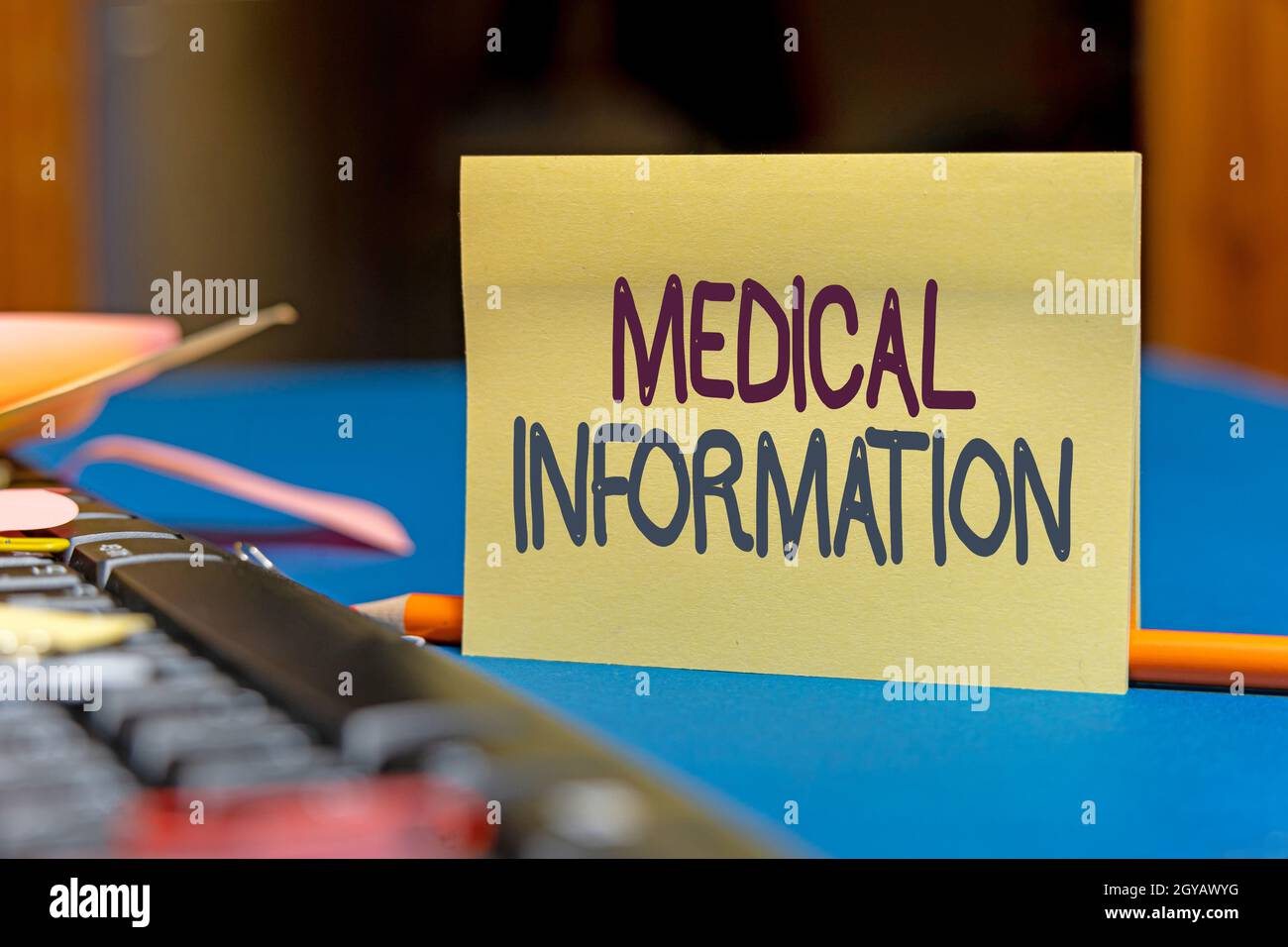 Text caption presenting Medical Information, Word for Healthrelated ...