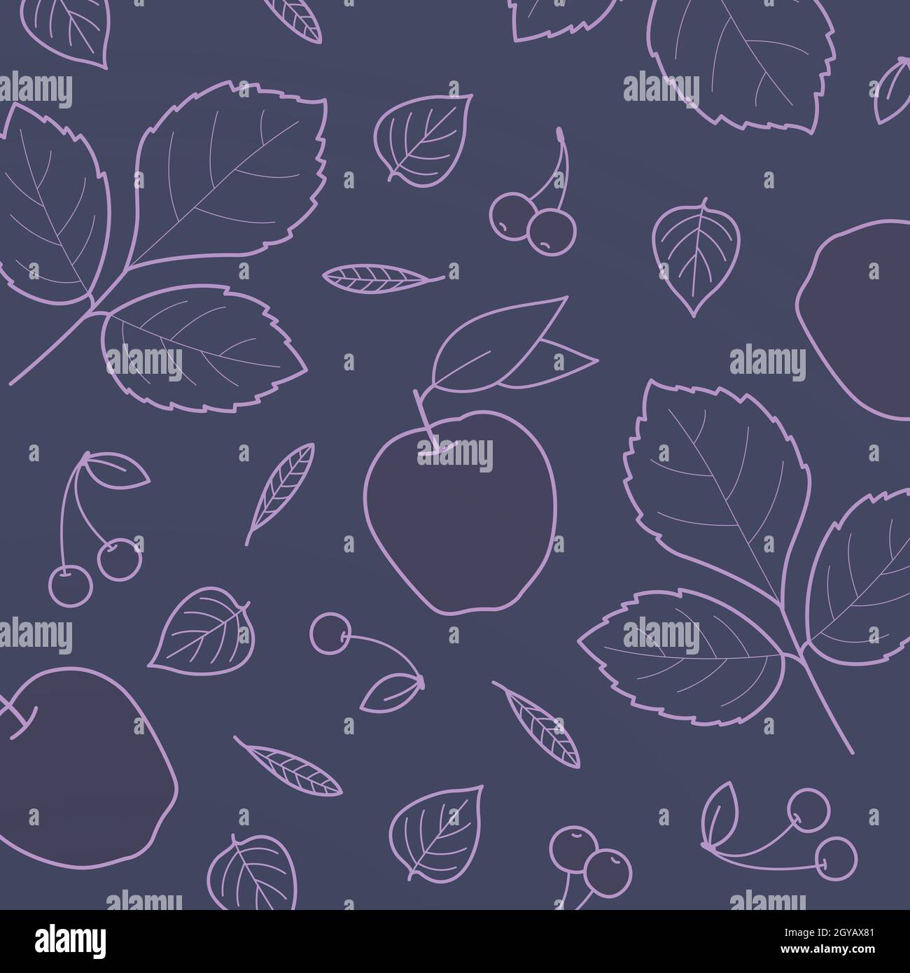 Blue background with many autumn foliage - Vector illustration Stock ...