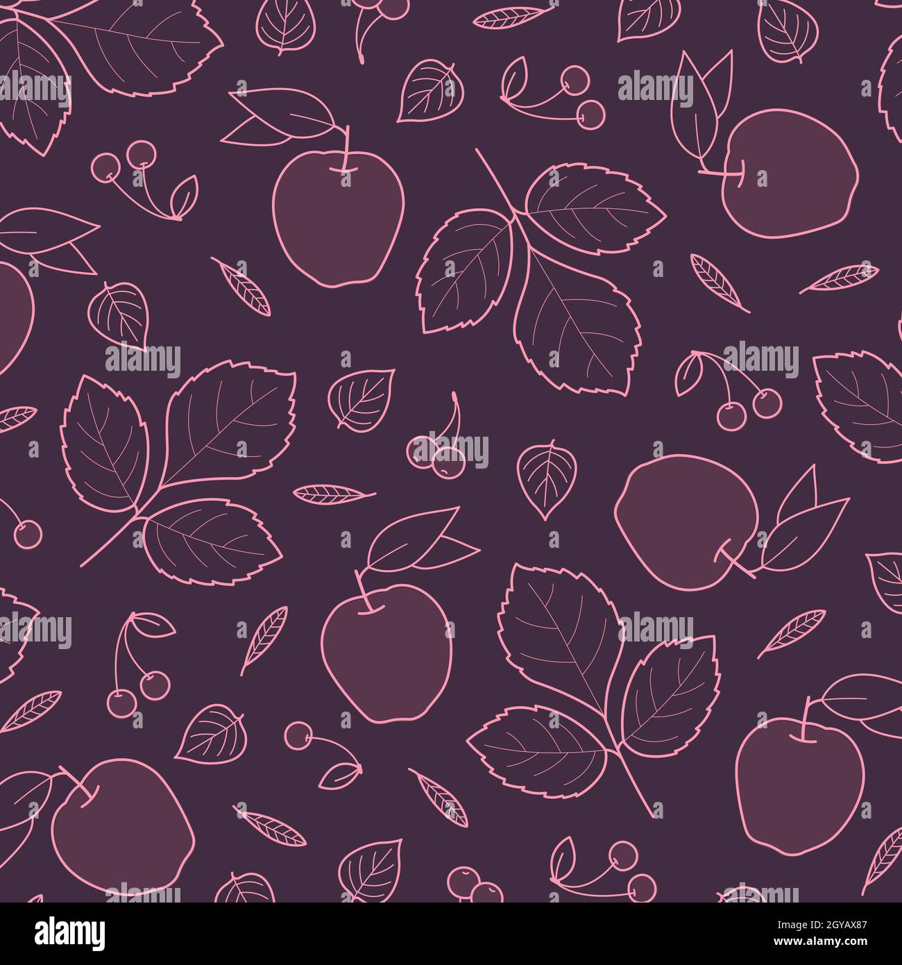 Blue background with many autumn foliage - Vector illustration Stock ...