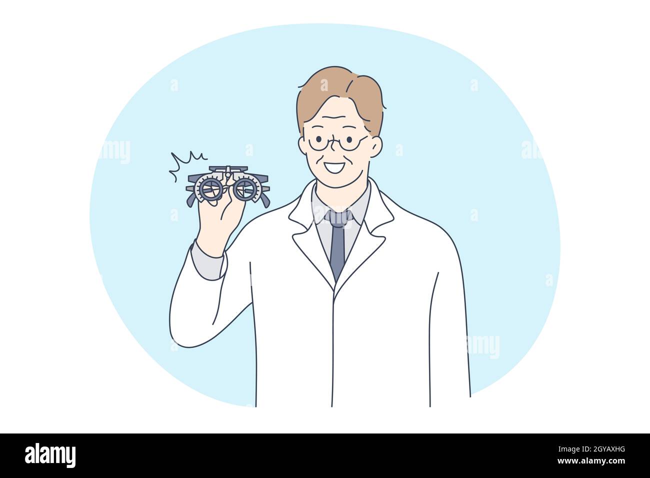 Doctor, medicine, healthcare concept. Young smiling man doctor ...