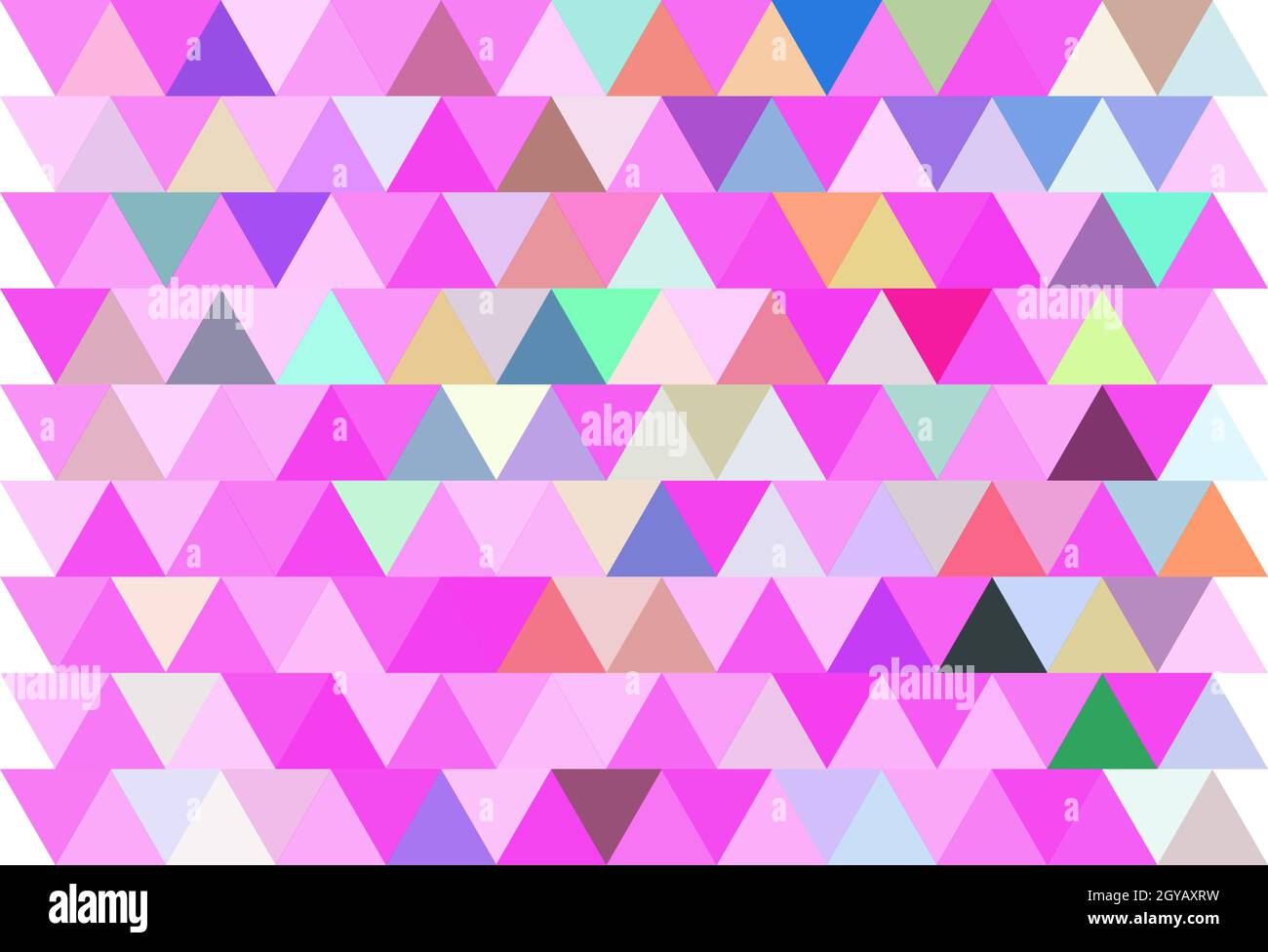 Pink and other color triangles mosaic texture. A sample with polygonal ...