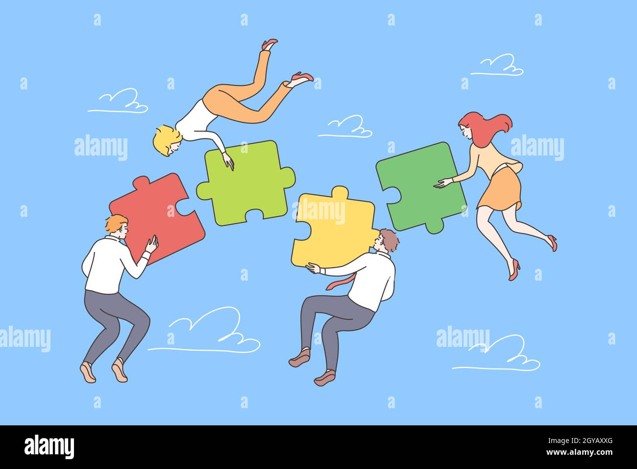 Business, teamwork, collaboration, coworking, partnership concept ...