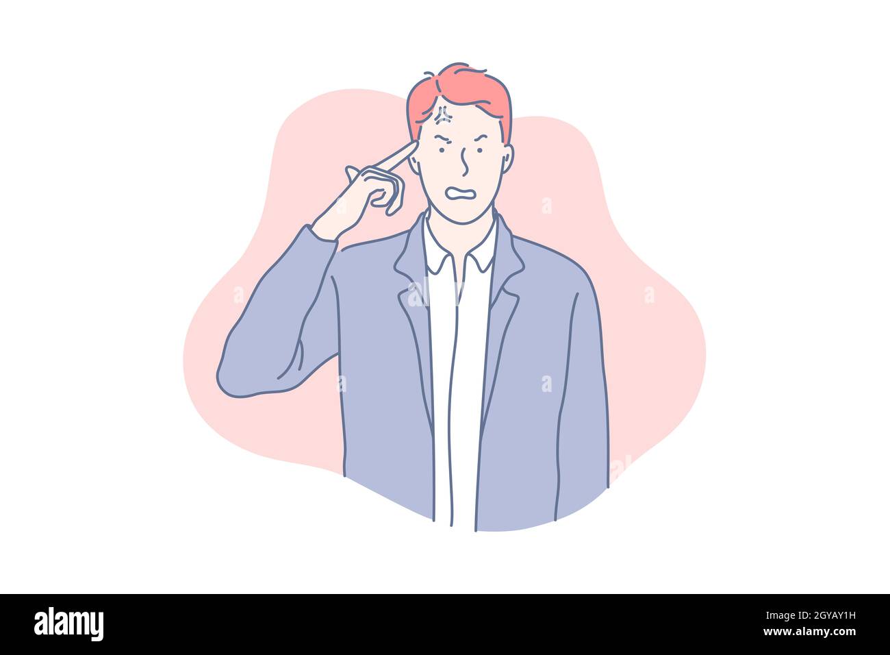 Angry, irritated, stressed man concept. Businessman getting mad with ...