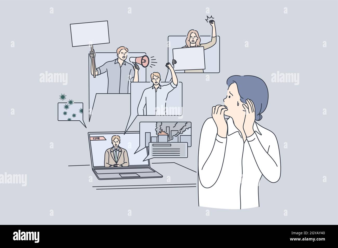 Panic attack cartoon hi-res stock photography and images - Alamy