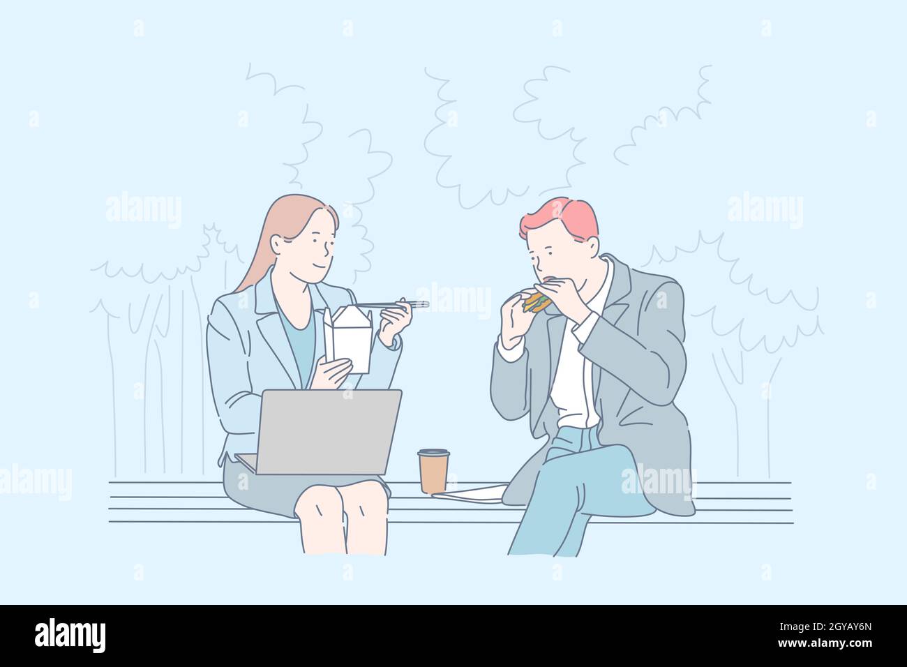 Office worker lunch eat walk hi-res stock photography and images - Alamy