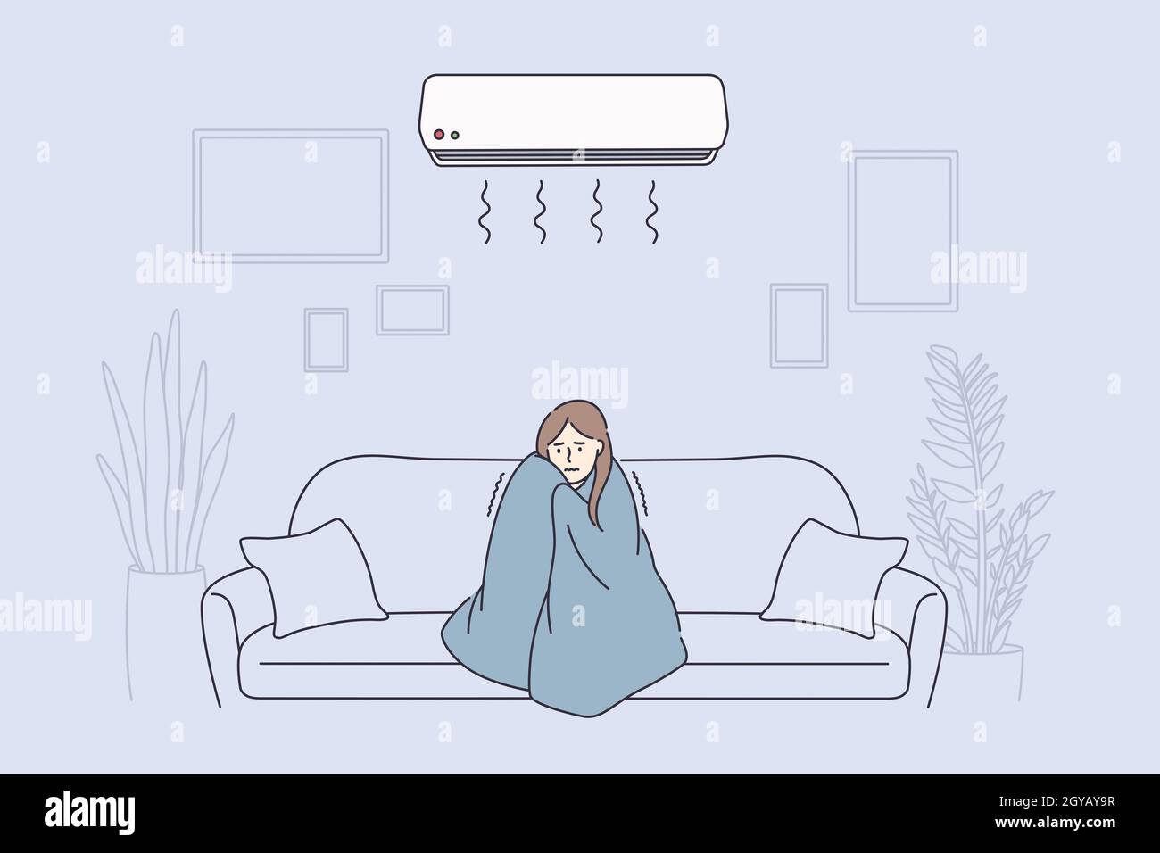 Freezing Cold Girl Cartoon