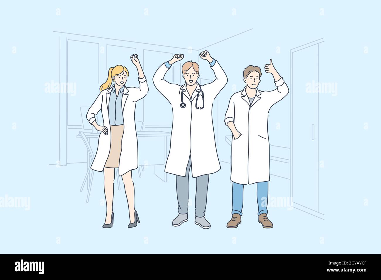 Team, success, goal achievement, winning, medicine concept. Group of ...