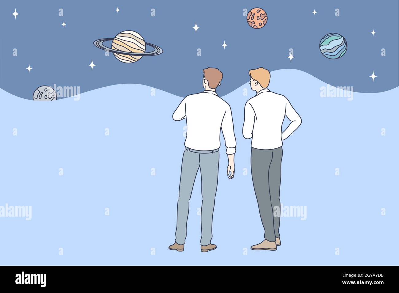 Creativity, thinking, dream, business concept. Team of thoughtful ...