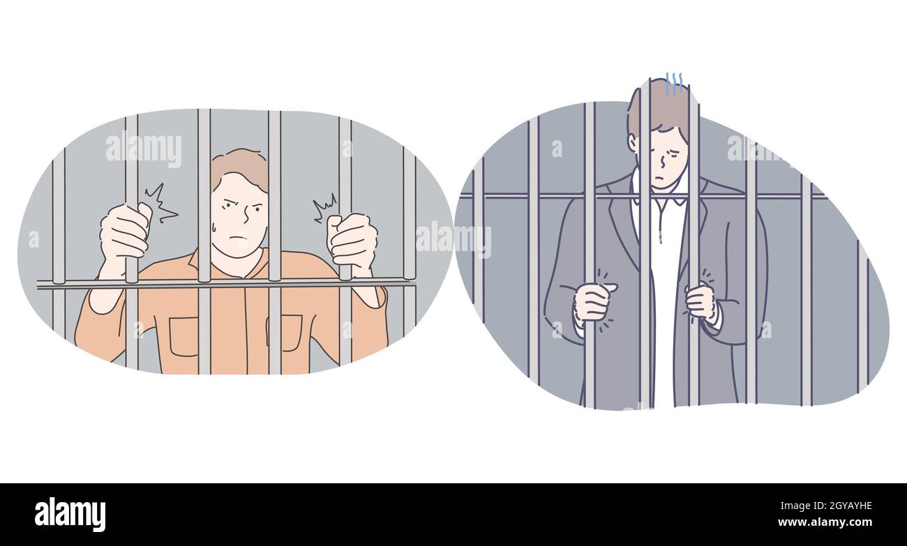 Cartoon prisoner in prison uniform hi-res stock photography and images ...