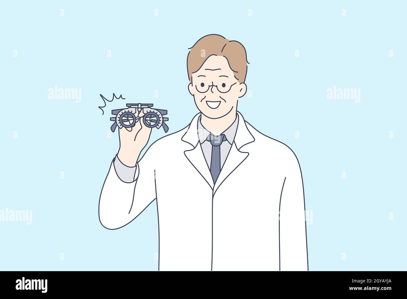 Cartoon male doctor glasses smile hi-res stock photography and images ...