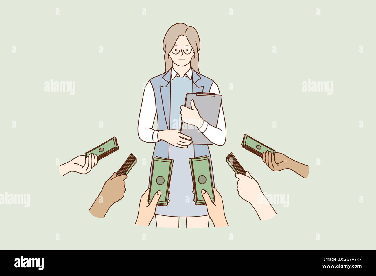 Qualification, skills, opportunity concept. Woman popular specialist ...