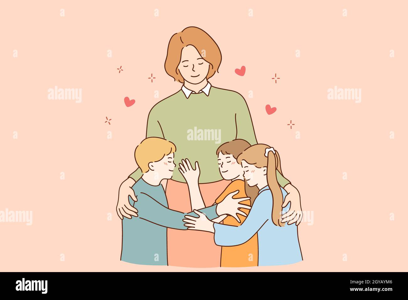 Happy teachers day concept. Young smiling woman teacher cartoon ...