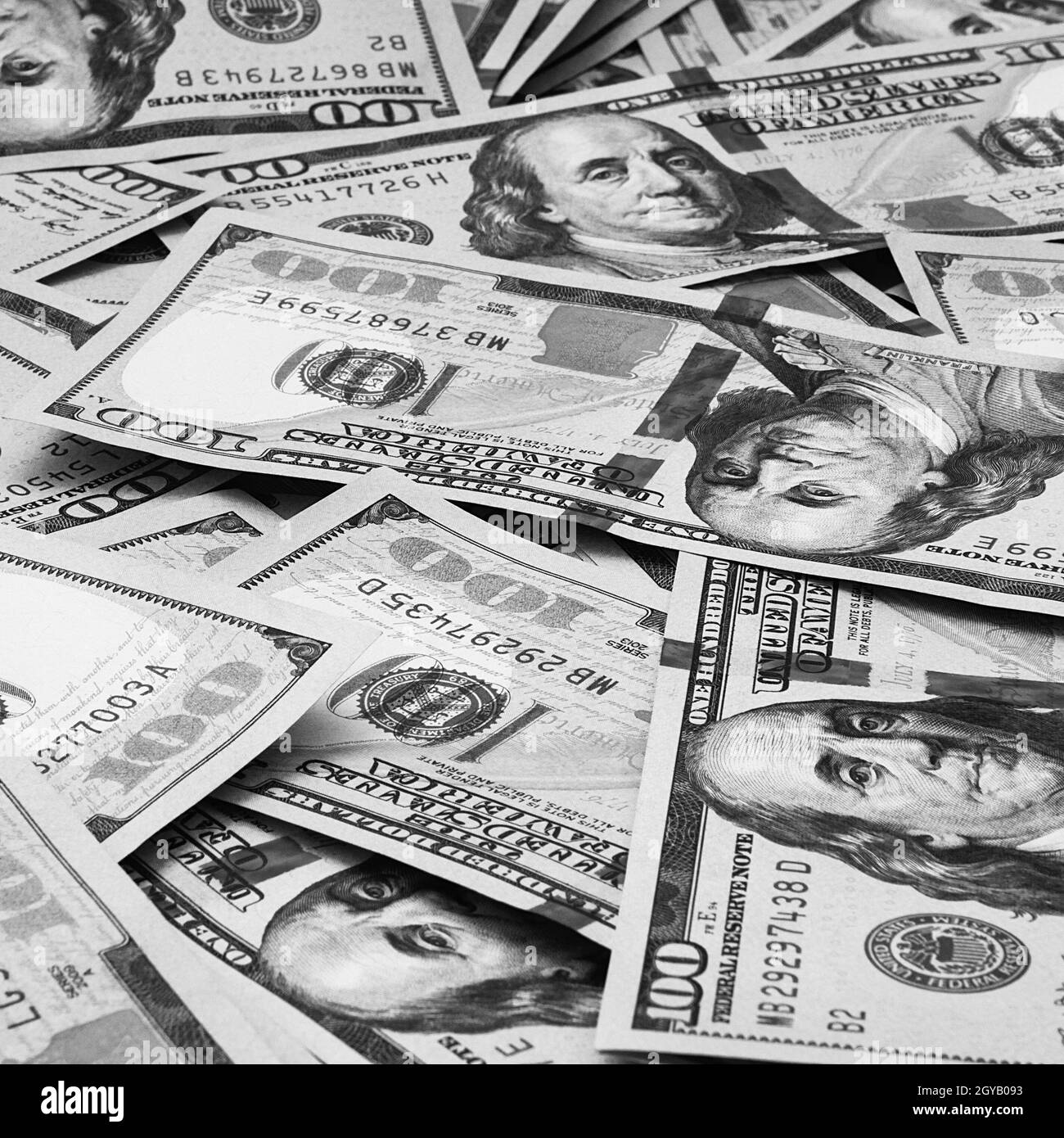 Dollars pile background Black and White Stock Photos & Images - Alamy
