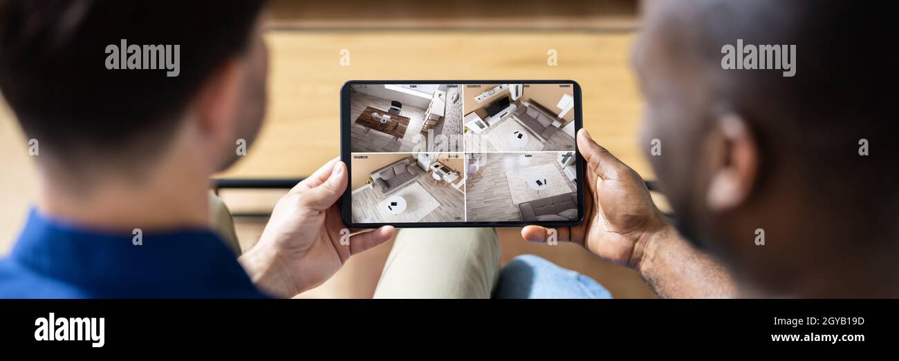 CCTV Security Camera Surveillance Footage On Tablet Stock Photo - Alamy