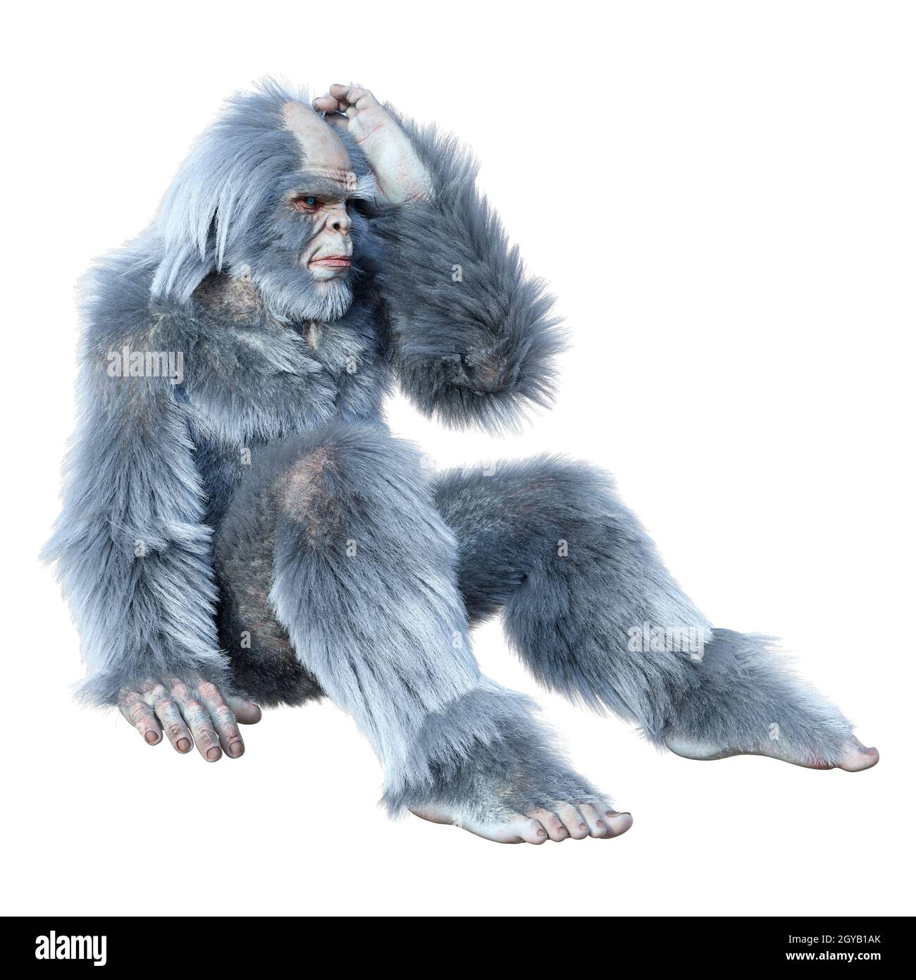3D rendering of a fantasy creature yeti isolated on white background ...