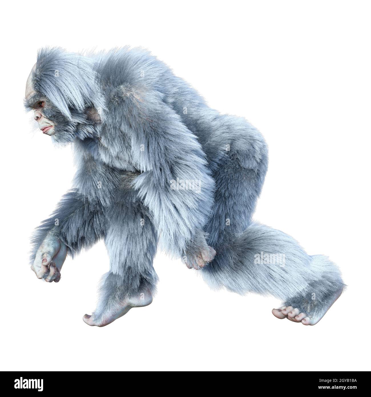 3D rendering of a fantasy creature yeti isolated on white background ...