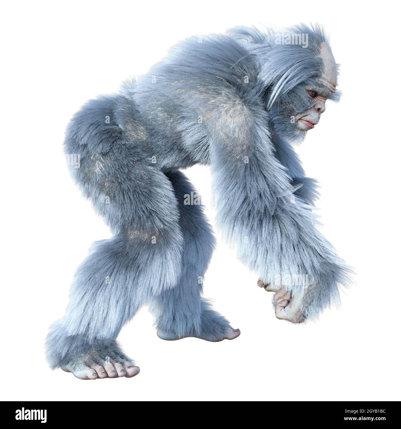 3D rendering of a fantasy creature yeti isolated on white background ...