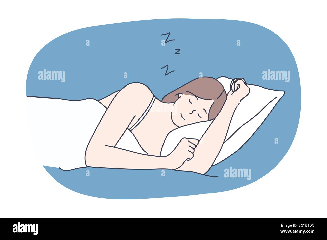 Sleep, rest, dream, nighttime, fatigue, nap, relax, bedroom concept ...