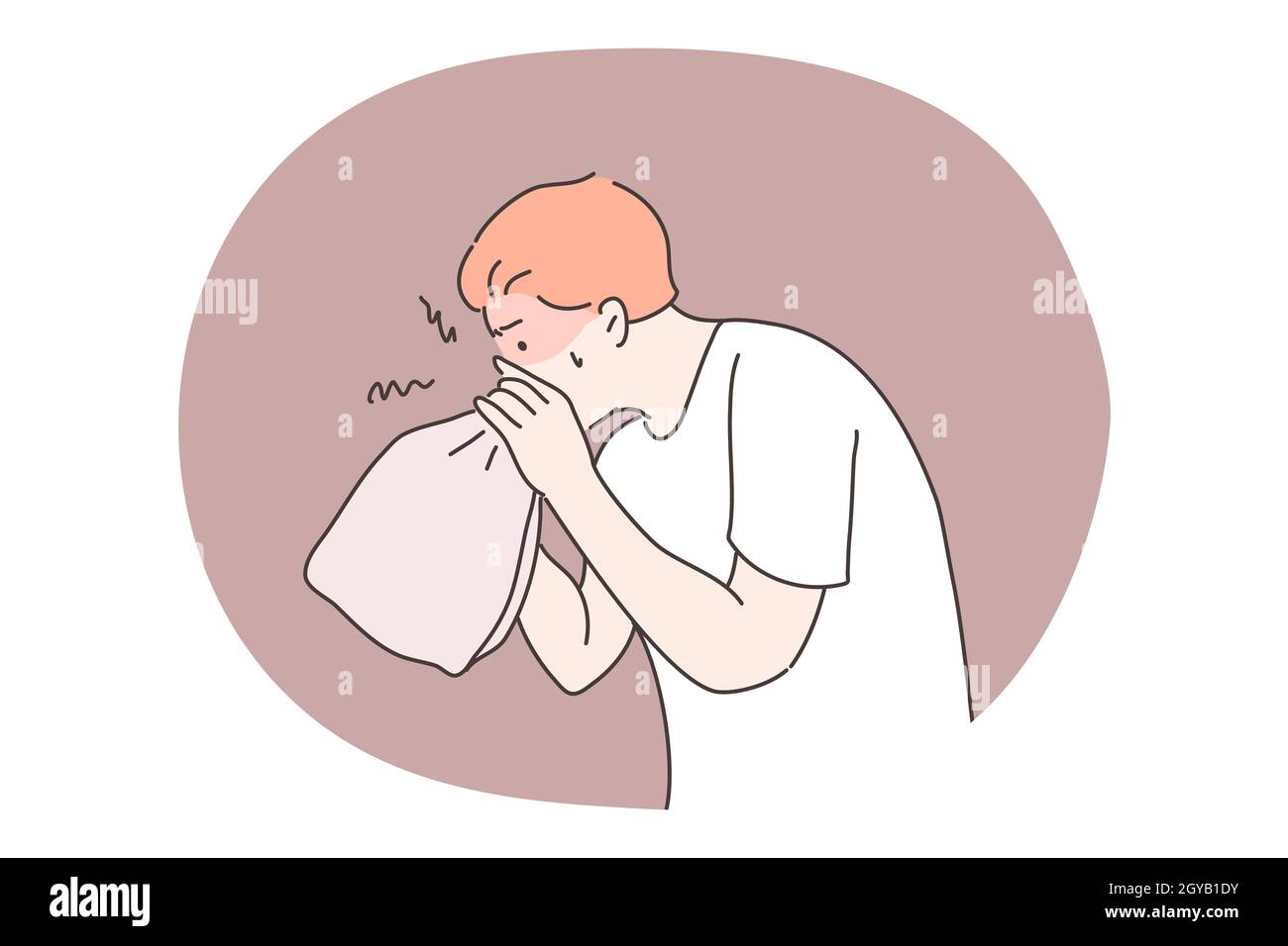 Panic attack, mental stress, anxiety concept. Mentally stressed nervous ...